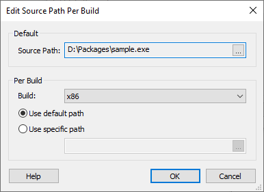 Edit Source Path Per Build Dialog